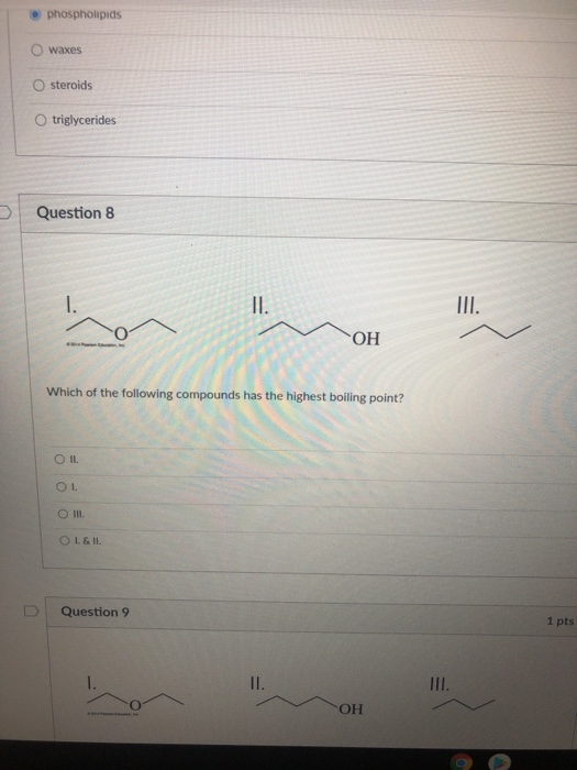 Solved Phospholipids Waxes O Steroids O Triglycerides Chegg