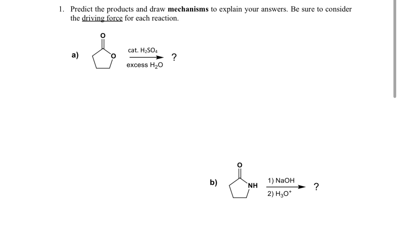Solved Predict the products and draw mechanisms to explain | Chegg.com