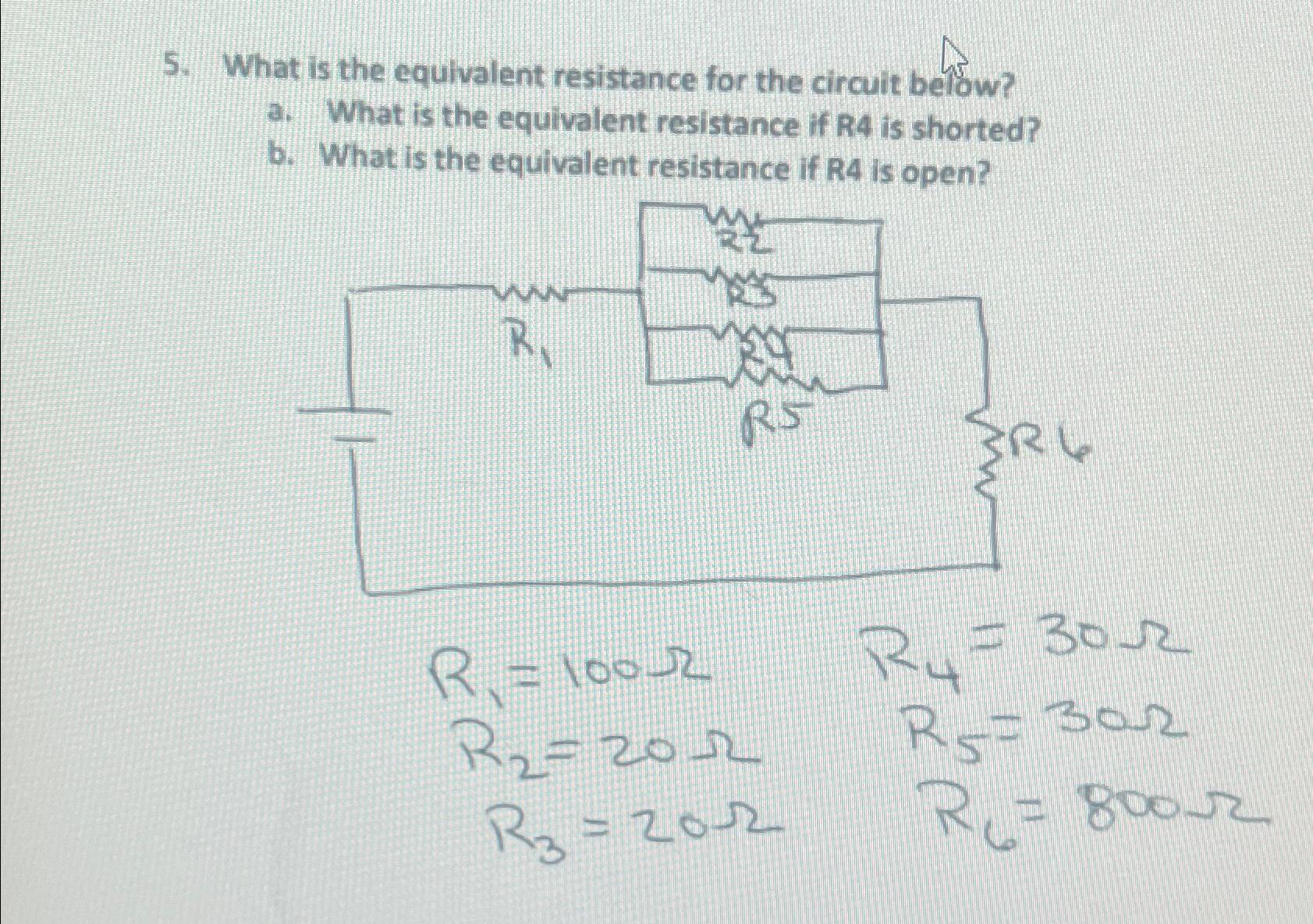 Solved What is the equivalent resistance for the circuit | Chegg.com