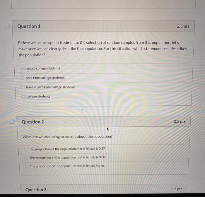 Solved In this activity we use an applet to examine the | Chegg.com