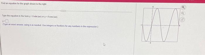 Solved Find an equation for the gaph shown to the right. | Chegg.com