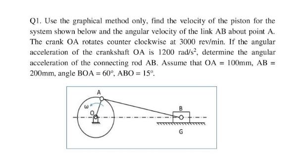 Solved Q1. Use the graphical method only, find the velocity | Chegg.com