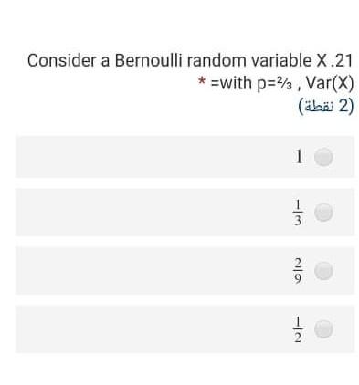 Solved Consider a Bernoulli random variable X.21 * =with | Chegg.com