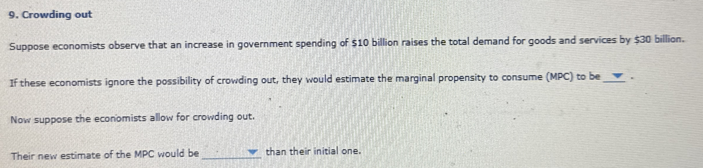 Solved Crowding outSuppose economists observe that an | Chegg.com