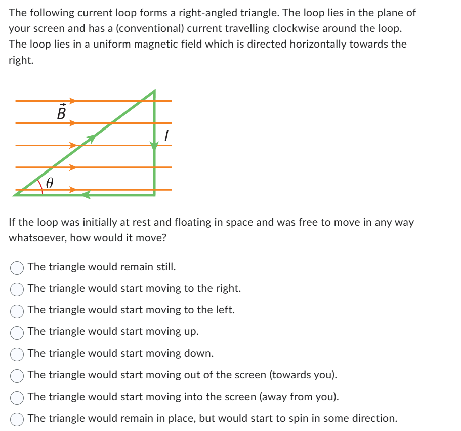 Solved The following current loop forms a right-angled | Chegg.com
