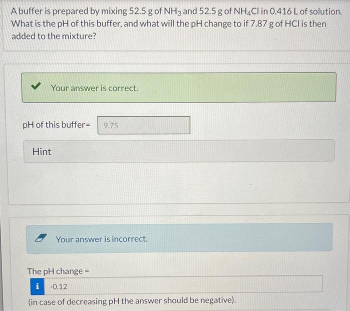 Solved A buffer is prepared by mixing 52.5 g of NH3 and 52.5 | Chegg.com