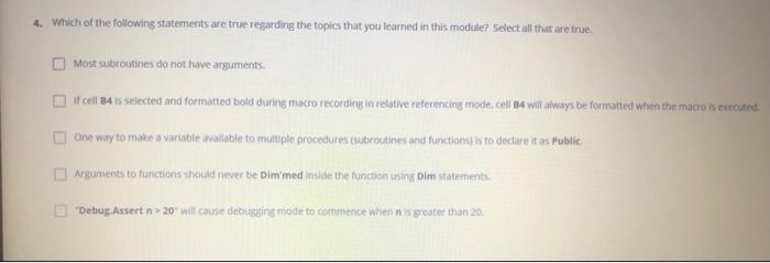 Solved 4. Which of the following statements are true | Chegg.com