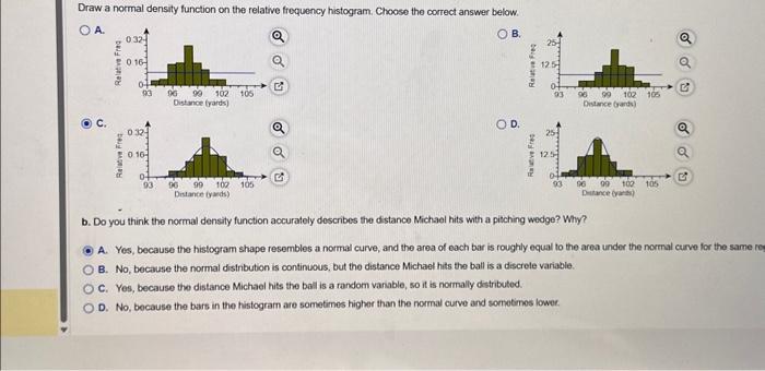 Solved b. Do you think the normal density function | Chegg.com