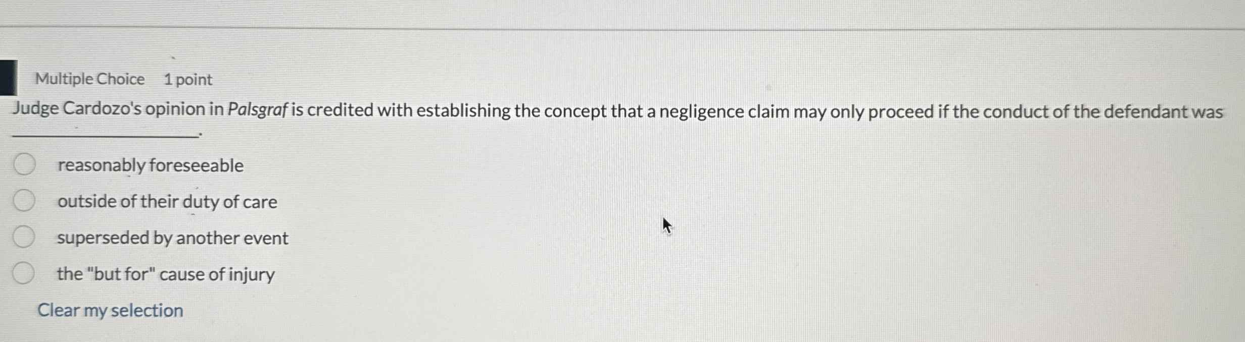 Solved Multiple Choice 1 ﻿pointJudge Cardozo's opinion in | Chegg.com