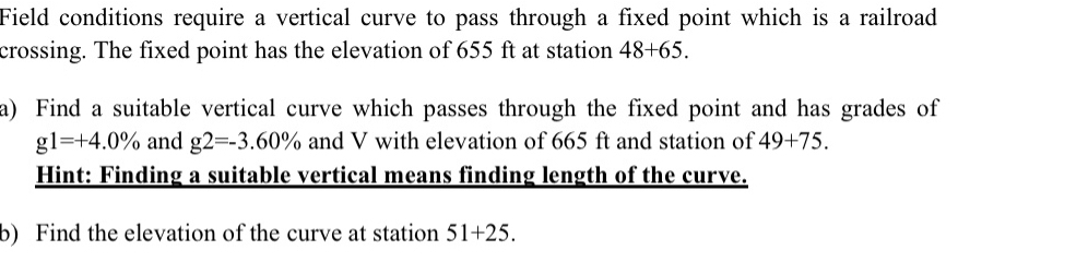Solved Tabulate station elevations for an equal-tangent | Chegg.com