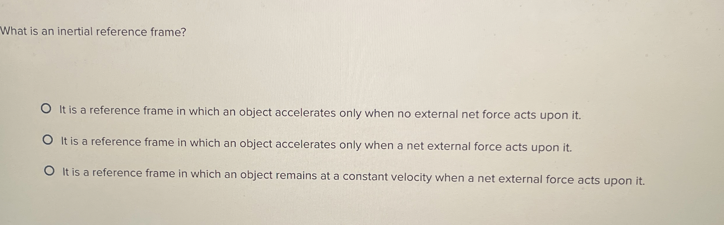 Solved What is an inertial reference frame?It is a reference | Chegg.com