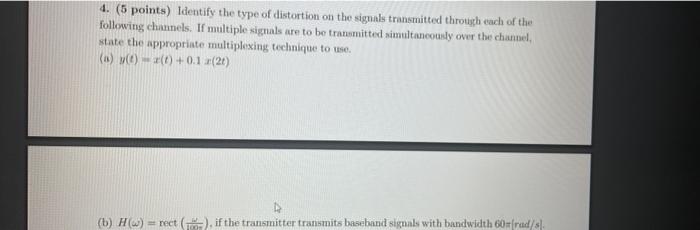 Solved 4. (5 points) Identify the type of distortion on the | Chegg.com