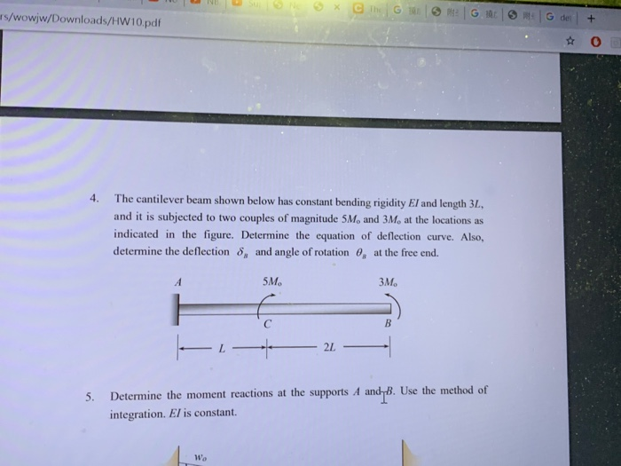 Solved The rs/wowjw/Downloads/HW10.pdf O G de 4. The | Chegg.com
