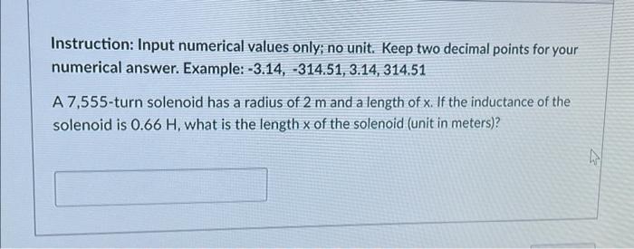 Solved Instruction: Input numerical values only; no unit. | Chegg.com