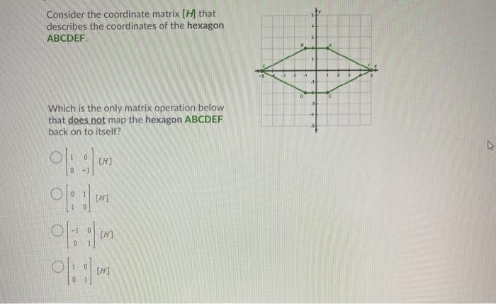 Solved Consider the coordinate matrix [H] that describes the | Chegg.com