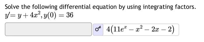 Solved Solve the following differential equation by using | Chegg.com