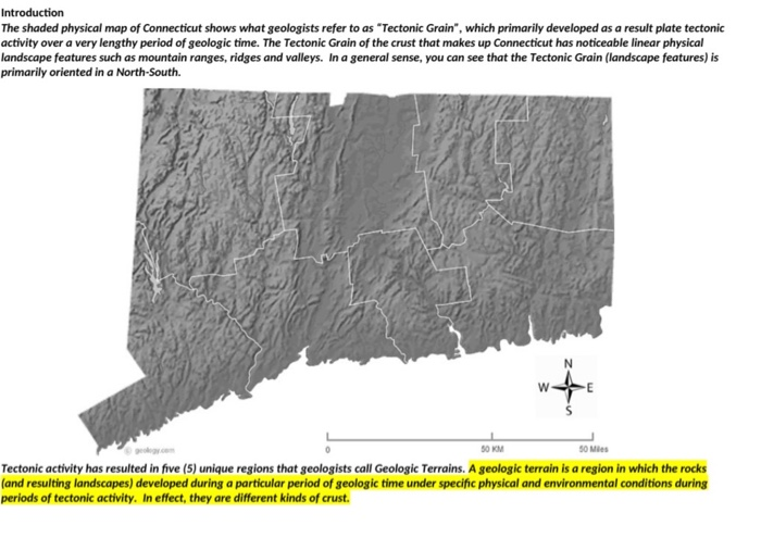 Solved Introduction The shaded physical map of Connecticut | Chegg.com