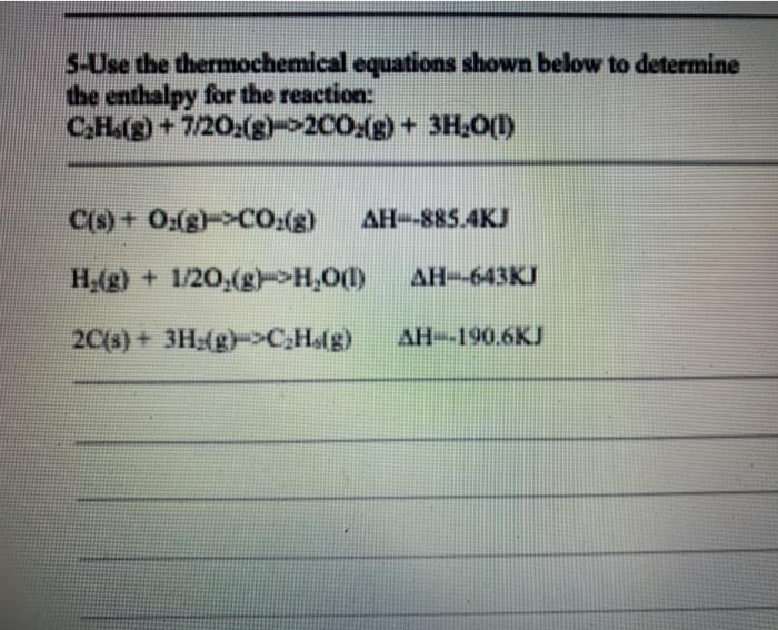 Solved S-Use the thermochemical equations shown below to | Chegg.com