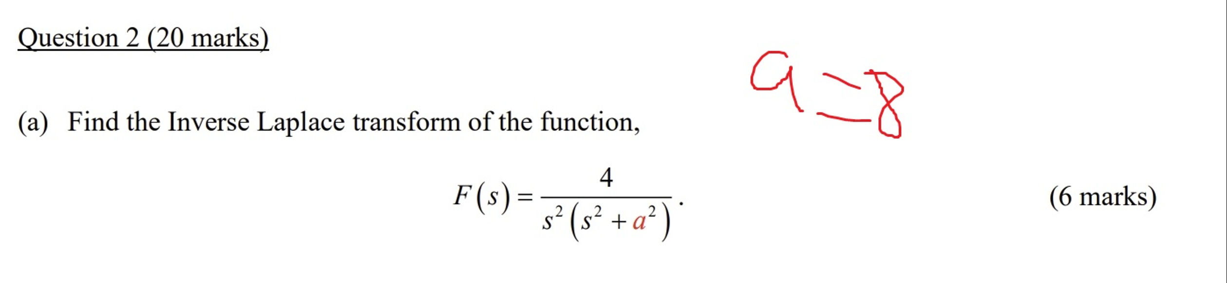 Solved Question 2 (20 ﻿marks)(a) ﻿Find the Inverse Laplace | Chegg.com