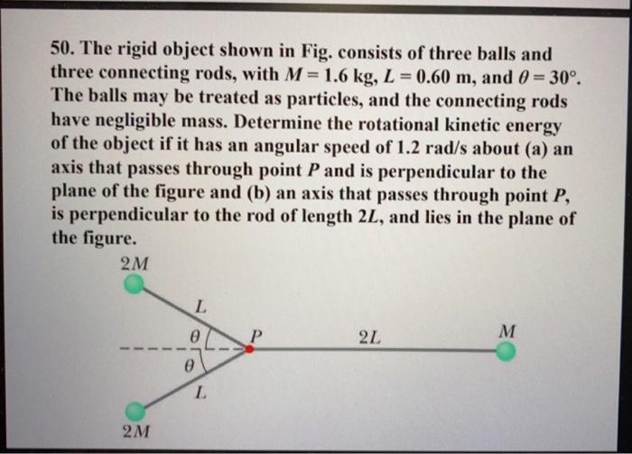 Solved 50. The rigid object shown in Fig. consists of three | Chegg.com