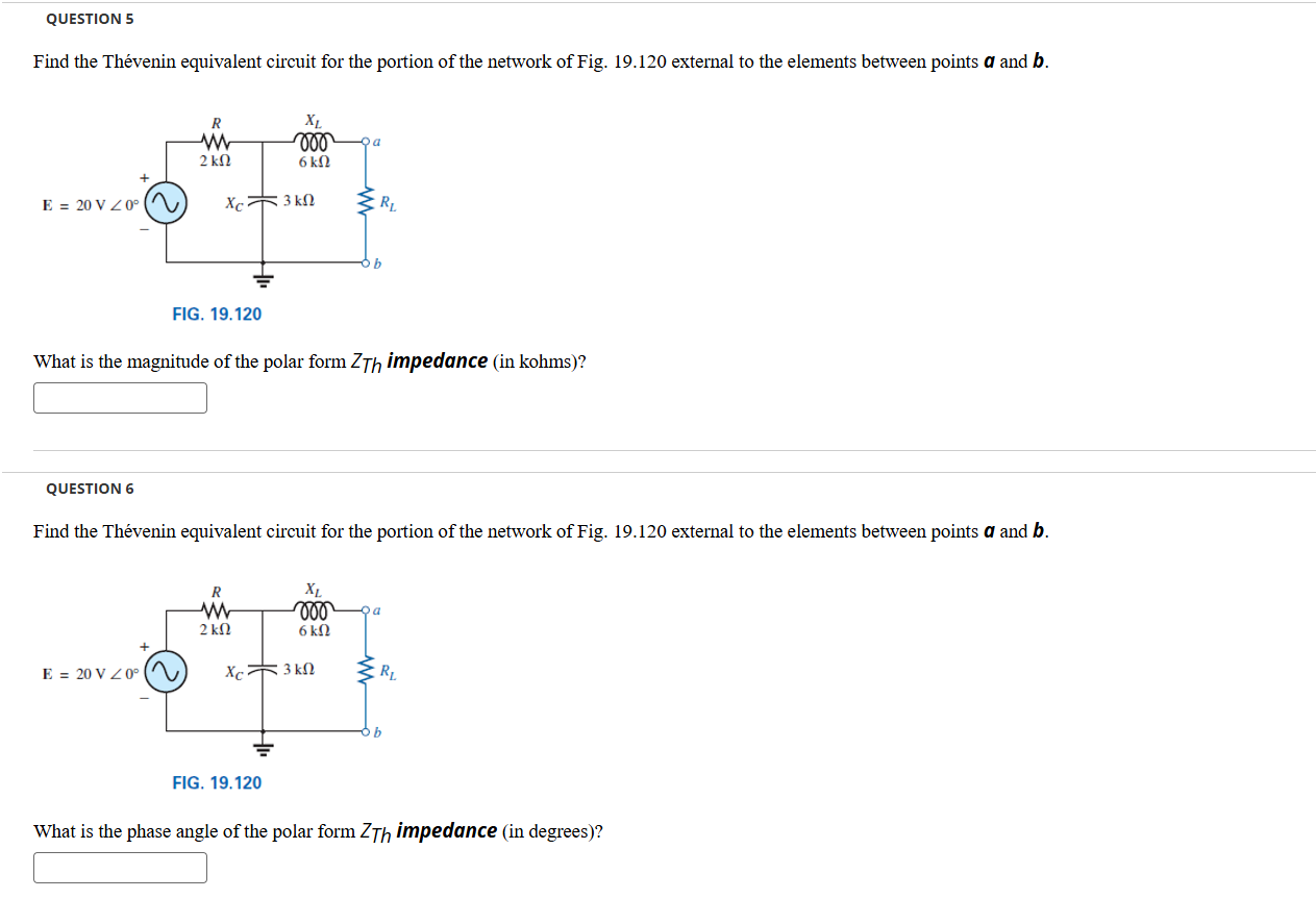 Solved QUESTION 5 ﻿Find the Thévenin equivalent circuit for | Chegg.com