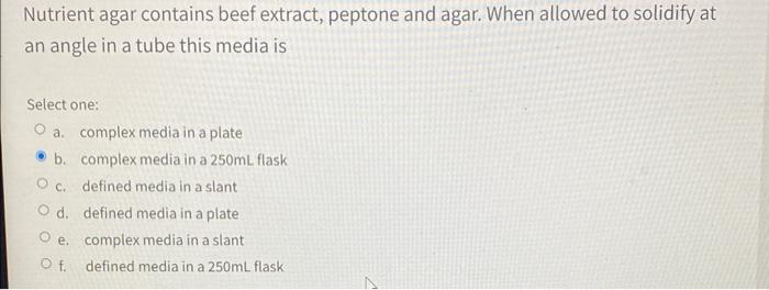 Solved Nutrient agar contains beef extract, peptone and | Chegg.com