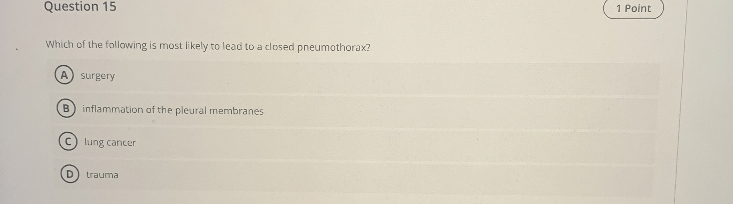 Solved Question 151 ﻿PointWhich of the following is most | Chegg.com