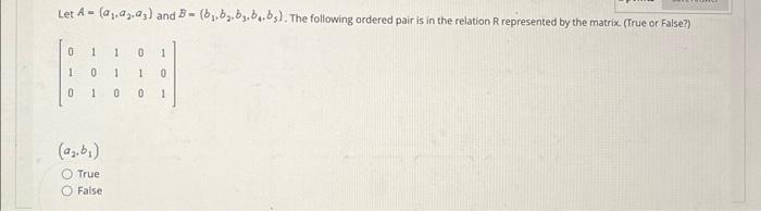 Solved Let A=(a1,a2,a3) and B=(b1,b2,b3,b4,b5). The | Chegg.com