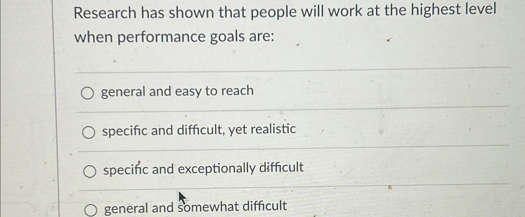 Solved Research has shown that people will work at the | Chegg.com