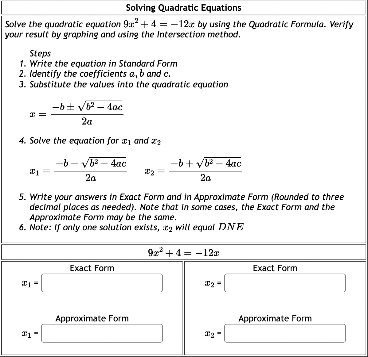 Solved Solving Quadratic EquationsSolve the quadratic | Chegg.com
