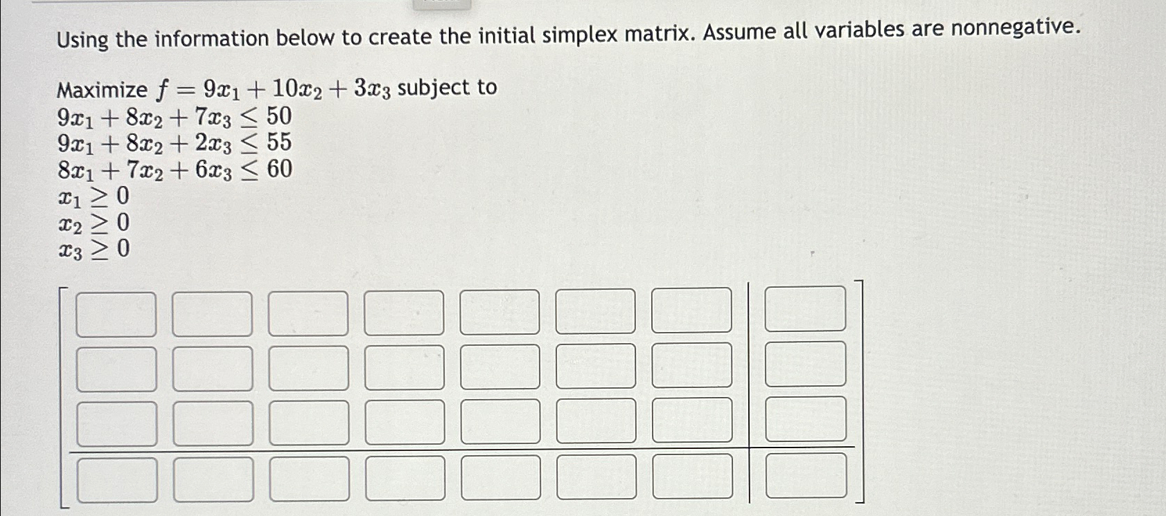 Solved Using the information below to create the initial | Chegg.com
