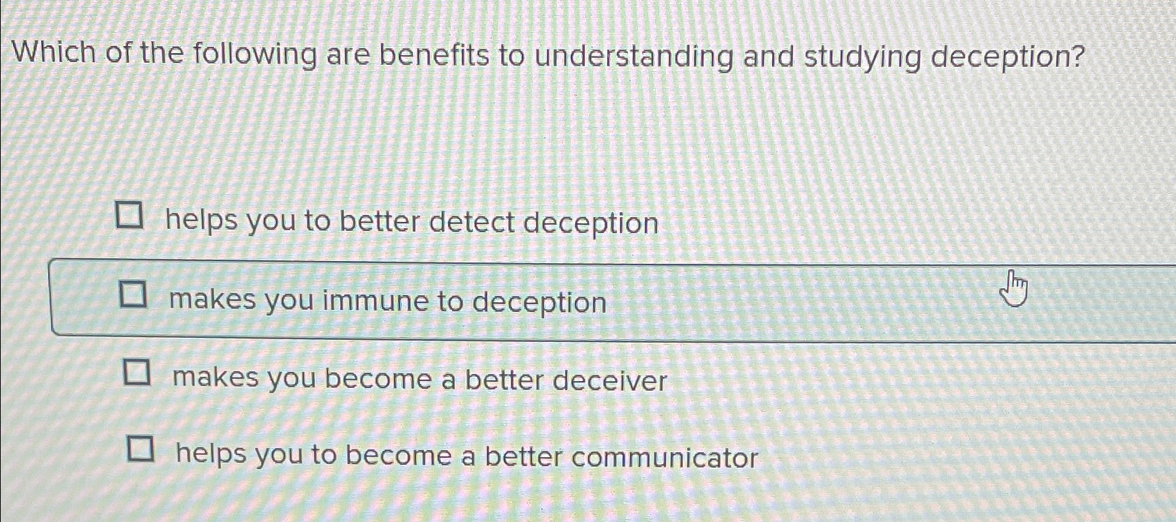 Solved Which of the following are benefits to understanding | Chegg.com