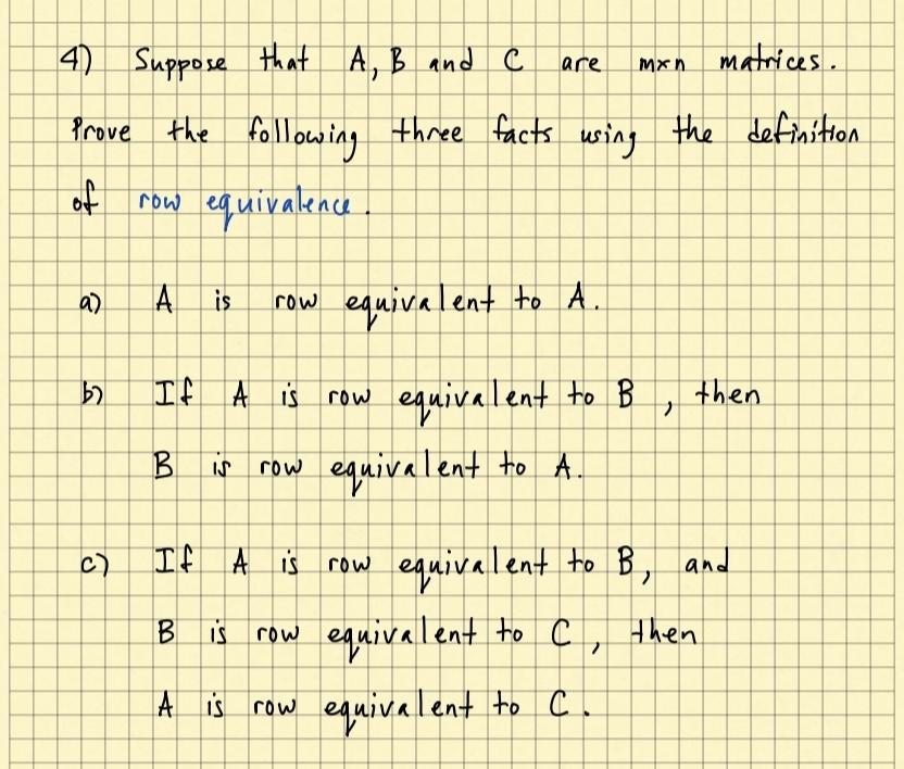 Solved Suppose that A,B ﻿and C ﻿are m×n ﻿matrices. Prove the | Chegg.com
