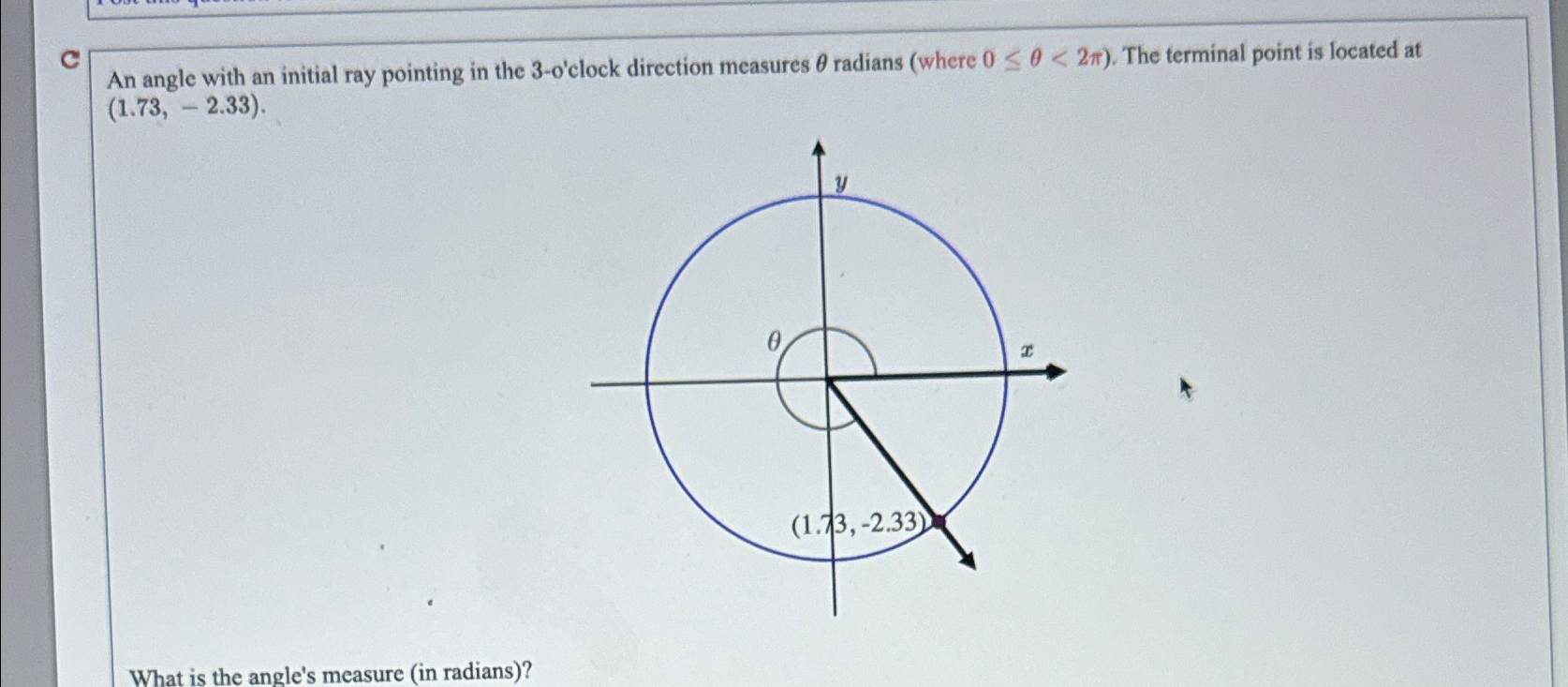 Solved CAn angle with an initial ray pointing in the | Chegg.com