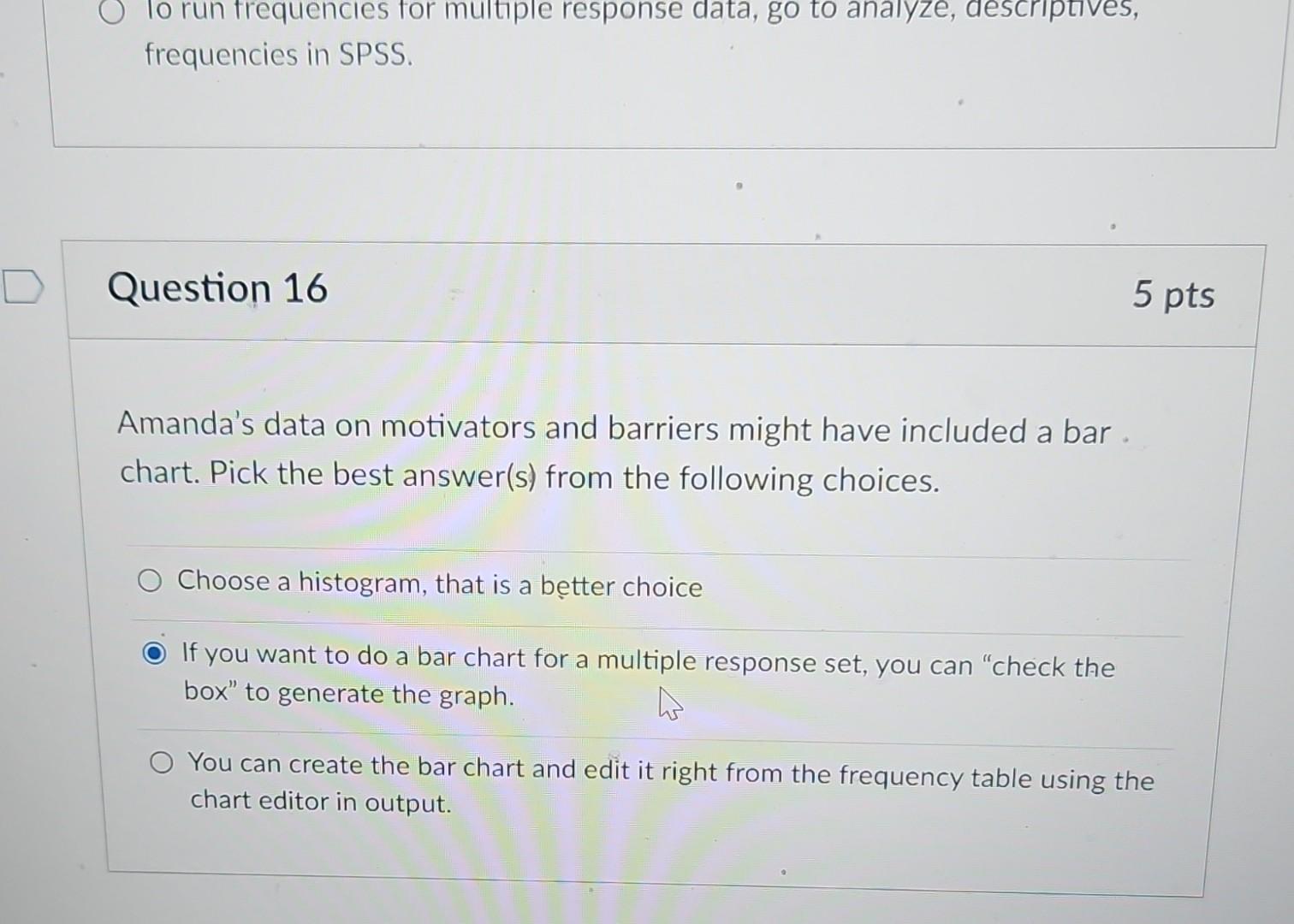 Solved Io run frequencies for multiple response data, go to | Chegg.com