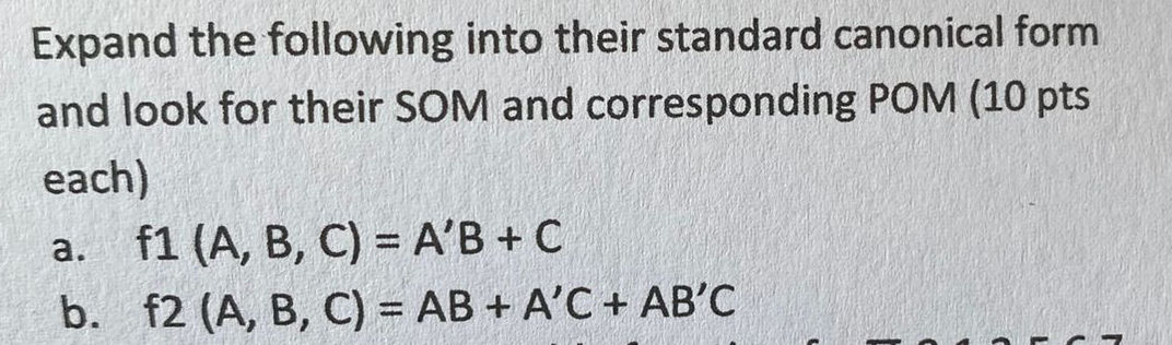 Solved Expand the following into their standard canonical | Chegg.com