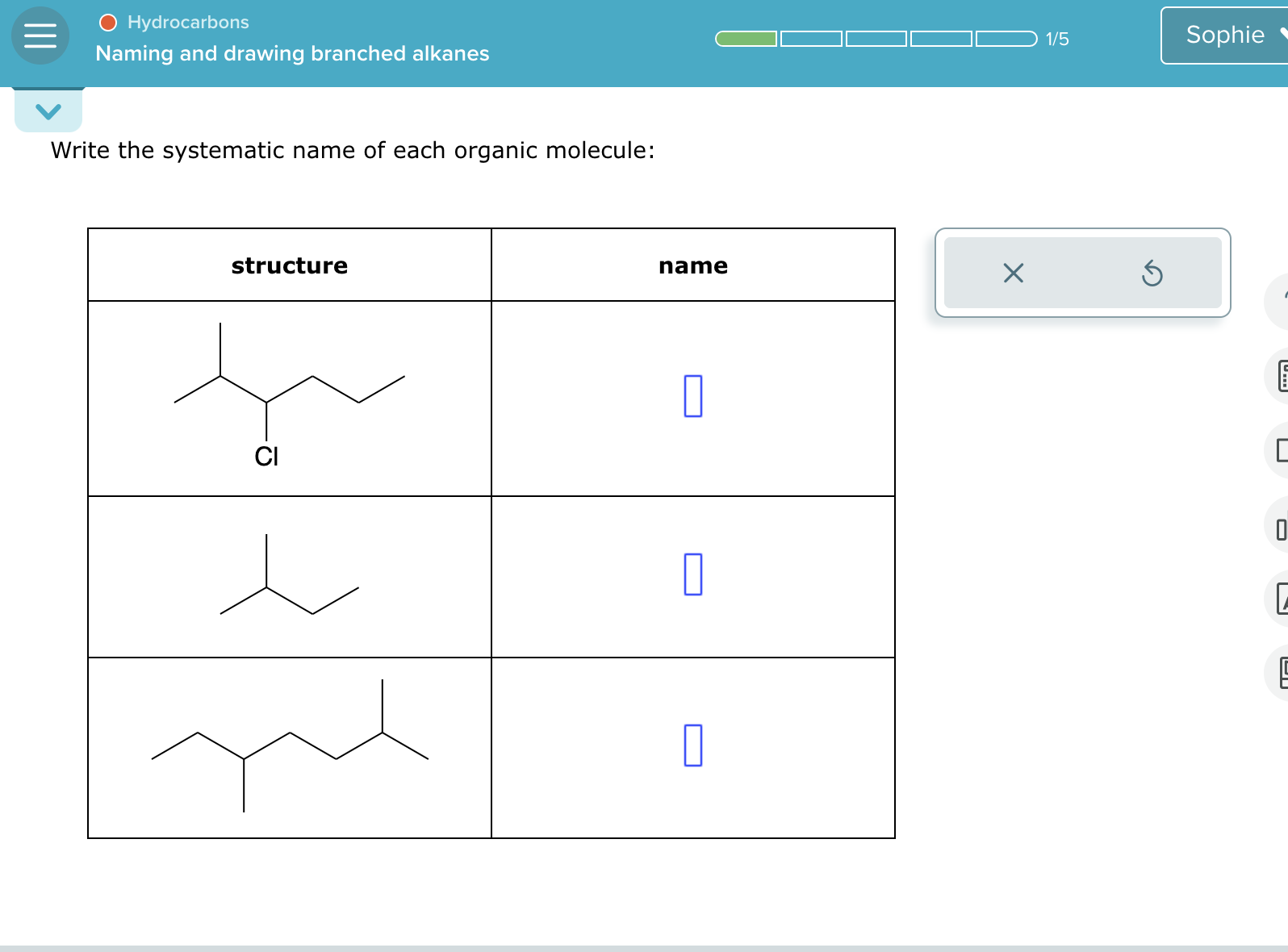 Solved Write the systemic name of each organic molecule | Chegg.com