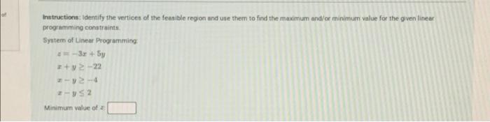 Solved of Instructions: Identify the vertices of the | Chegg.com