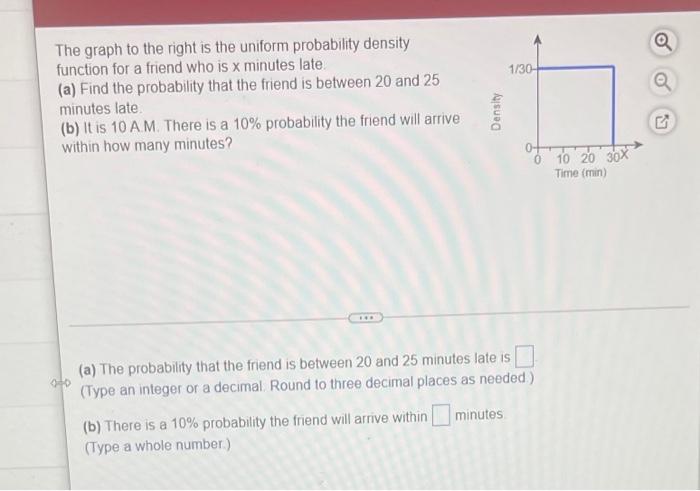 Solved The graph to the right is the uniform probability | Chegg.com