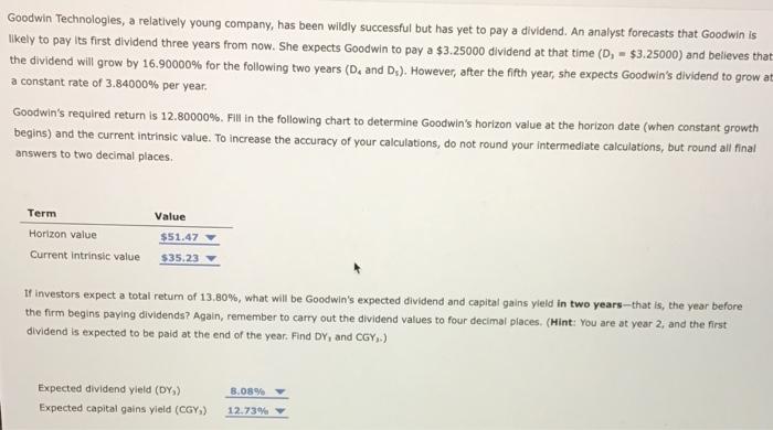 Solved Goodwin Technologies, a relatively young company, has | Chegg.com