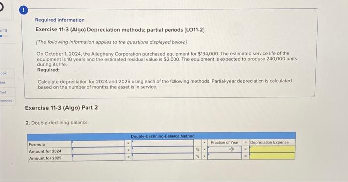 Solved Required information Exercise 11-3 (Algo) | Chegg.com