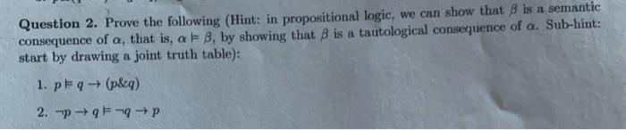 Solved Question 2. Prove the following (Hint: in | Chegg.com