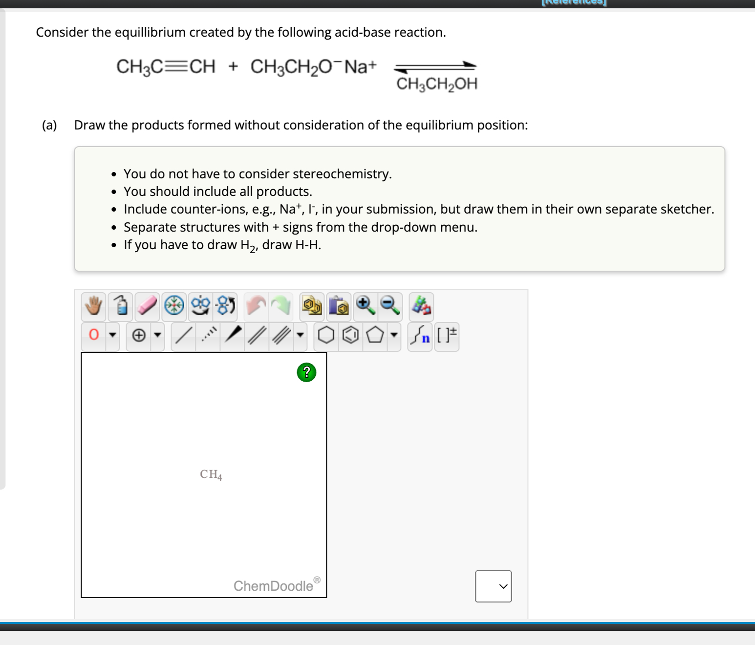 Solved CH3C-=CH+CH3CH2O-Na+longrightarrowCH3CH2OH(a) ﻿Draw | Chegg.com