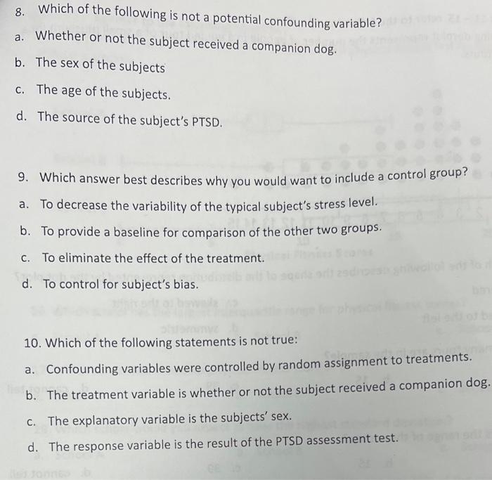 Solved Questions 7 through 10 refer to the following | Chegg.com