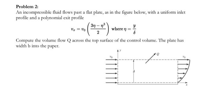 Solved Problem 2: An incompressible fluid flows past a flat | Chegg.com