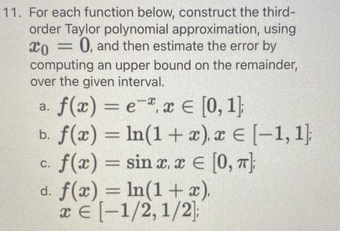 Solved For each function in Problem 11 of $1.1, write the | Chegg.com