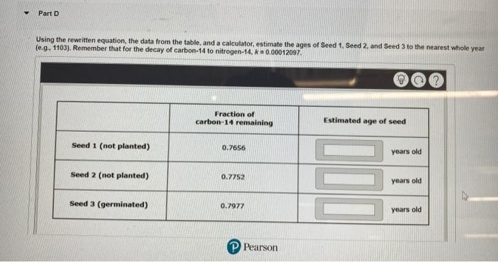 Solved Using the rewritten equation, the data from the | Chegg.com
