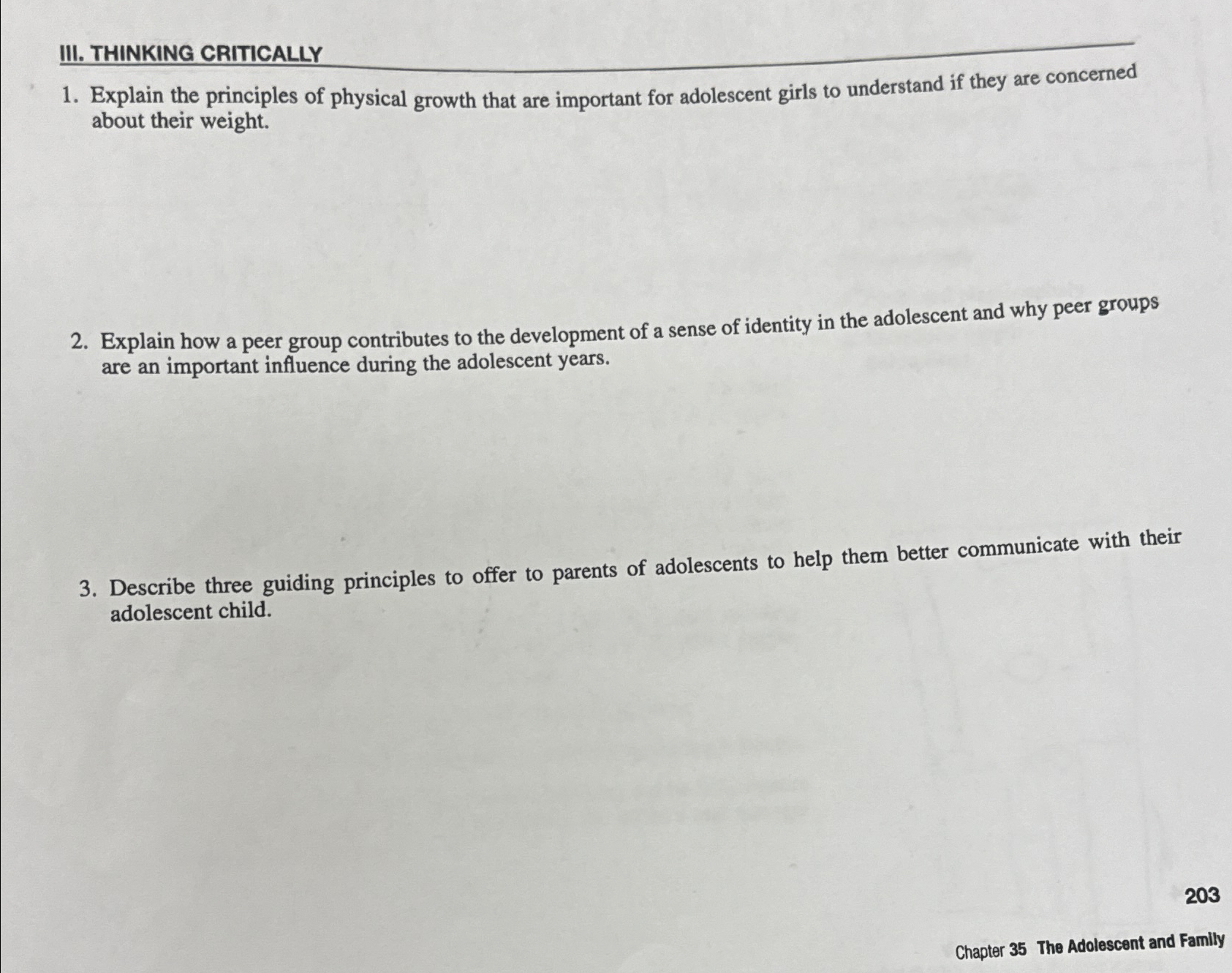 Solved III. THINKING CRITICALLYExplain the principles of | Chegg.com