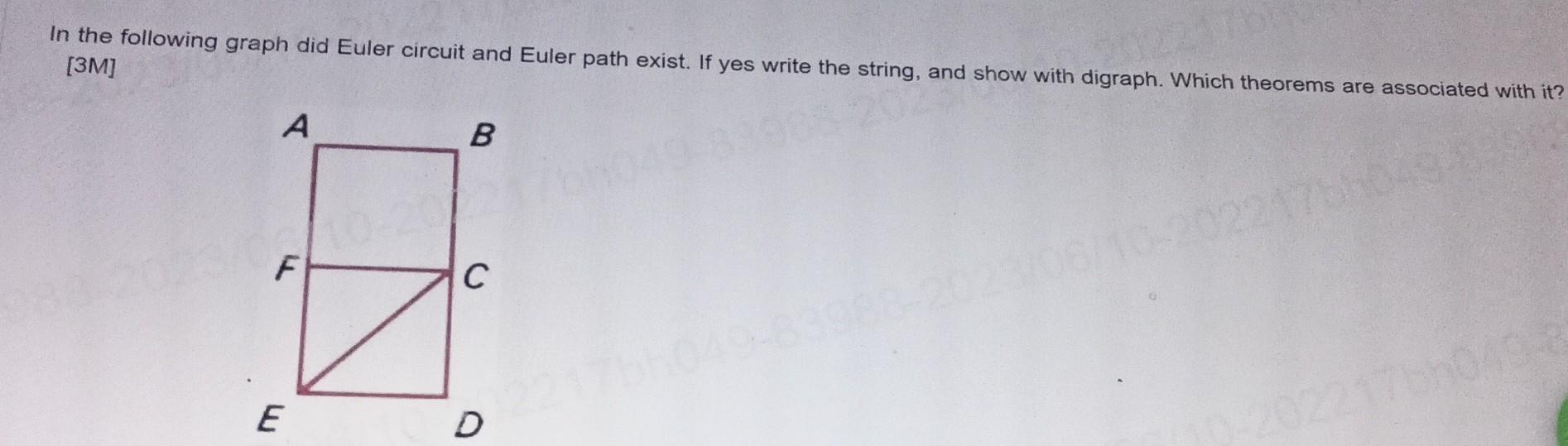 Solved In the following graph did Euler circuit and Euler | Chegg.com