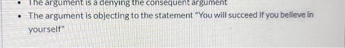 The argument is a denying the consequent argument • | Chegg.com